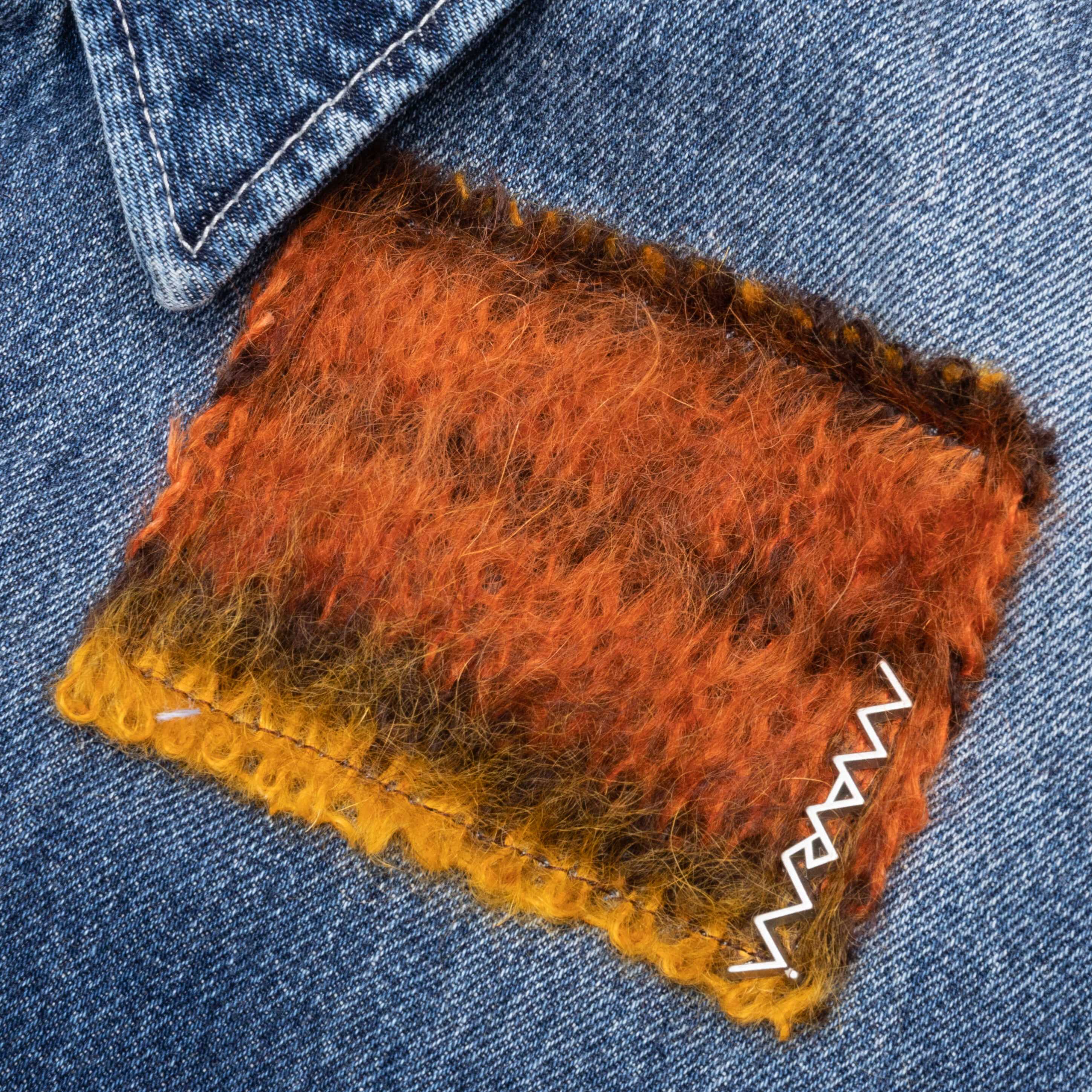 Virgin Wool Shirt With Knitted Patches - Deep Blue – Feature