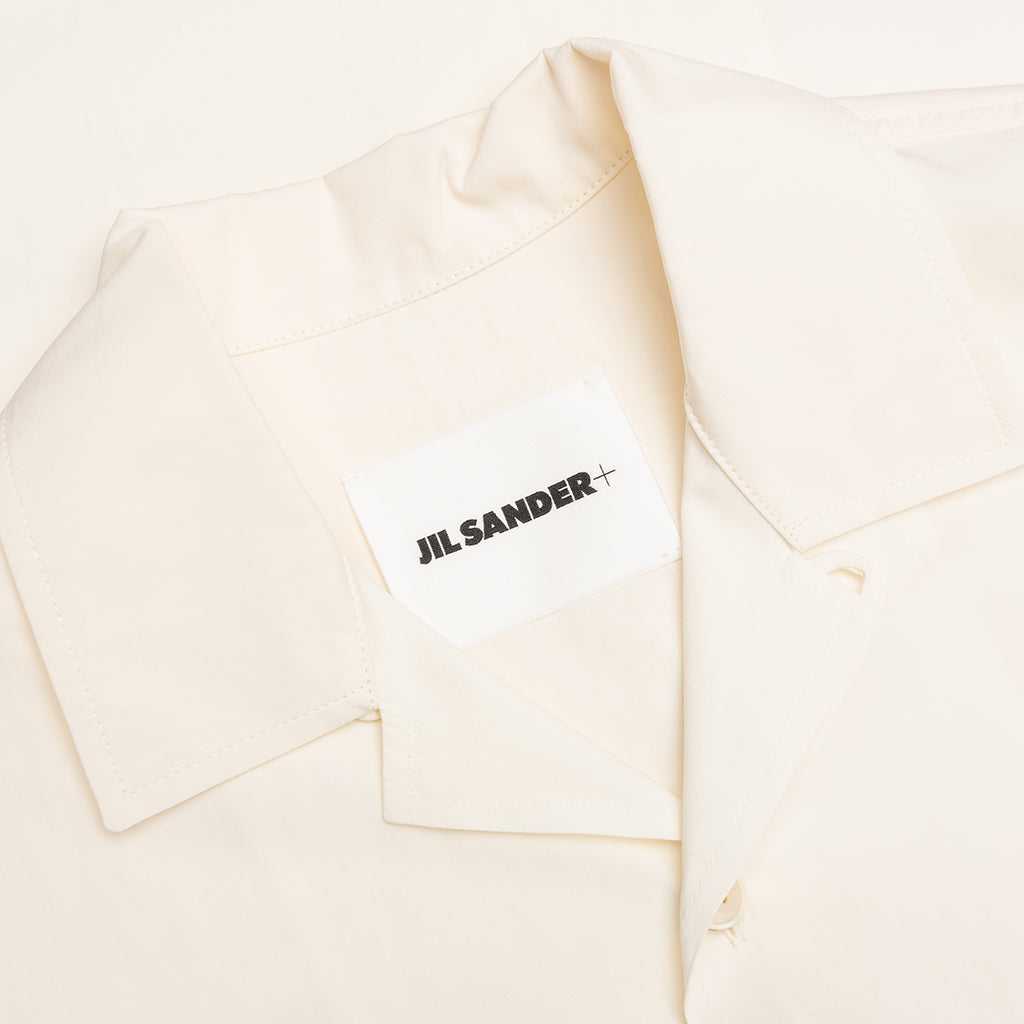 Glass Finish Cotton Poplin Shirt - Eggshell – Feature
