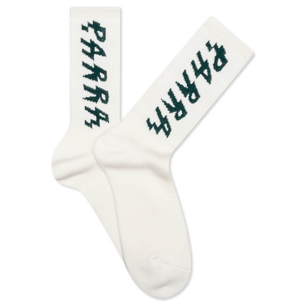 Shocker Logo Crew Socks - White – Feature
