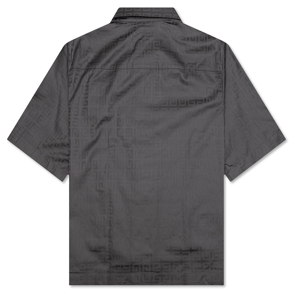 Short Sleeves Boxy Fit Zipped Shirt - Titanium – Feature