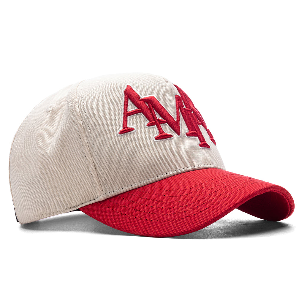 Staggered Amiri Canvas Hat - Alabaster/Red – Feature