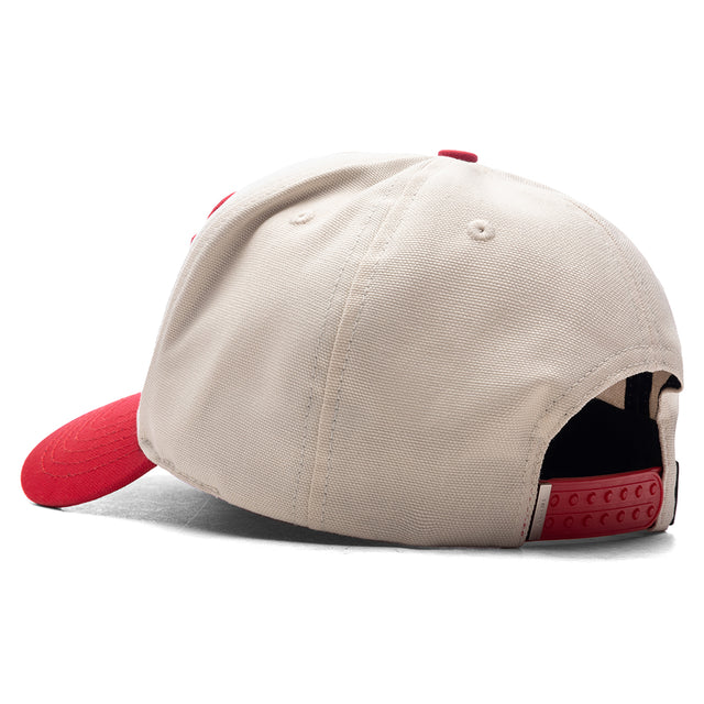 Staggered Amiri Canvas Hat - Alabaster/Red – Feature
