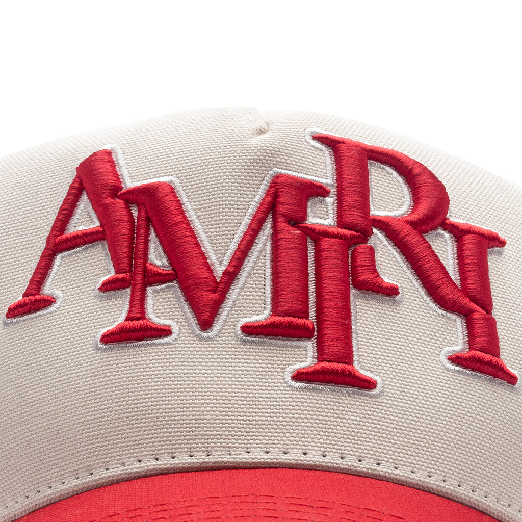 Staggered Amiri Canvas Hat - Alabaster/Red – Feature