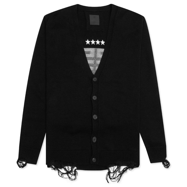 Star Embroidered 4G Logo Cardigan - Black/White – Feature