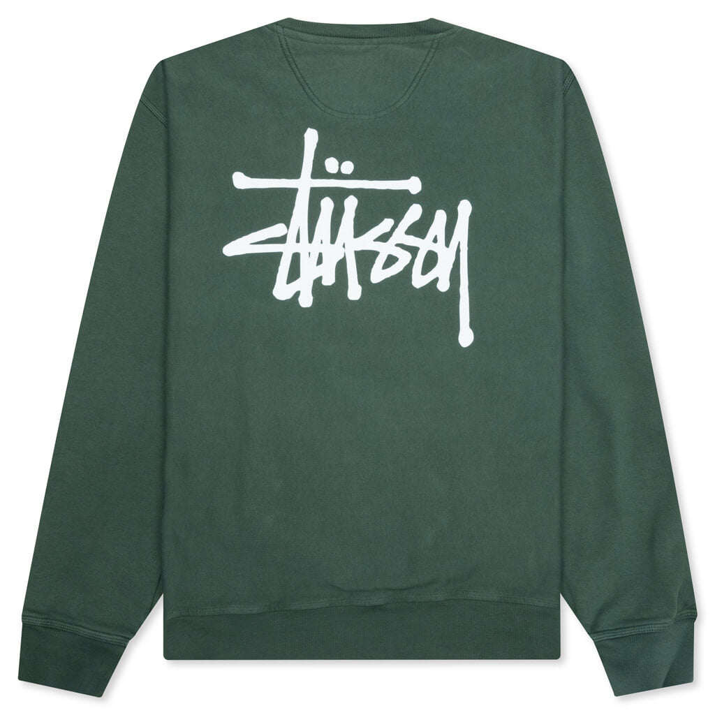 Basic Stussy Pigment Dyed Crew - Forest – Feature