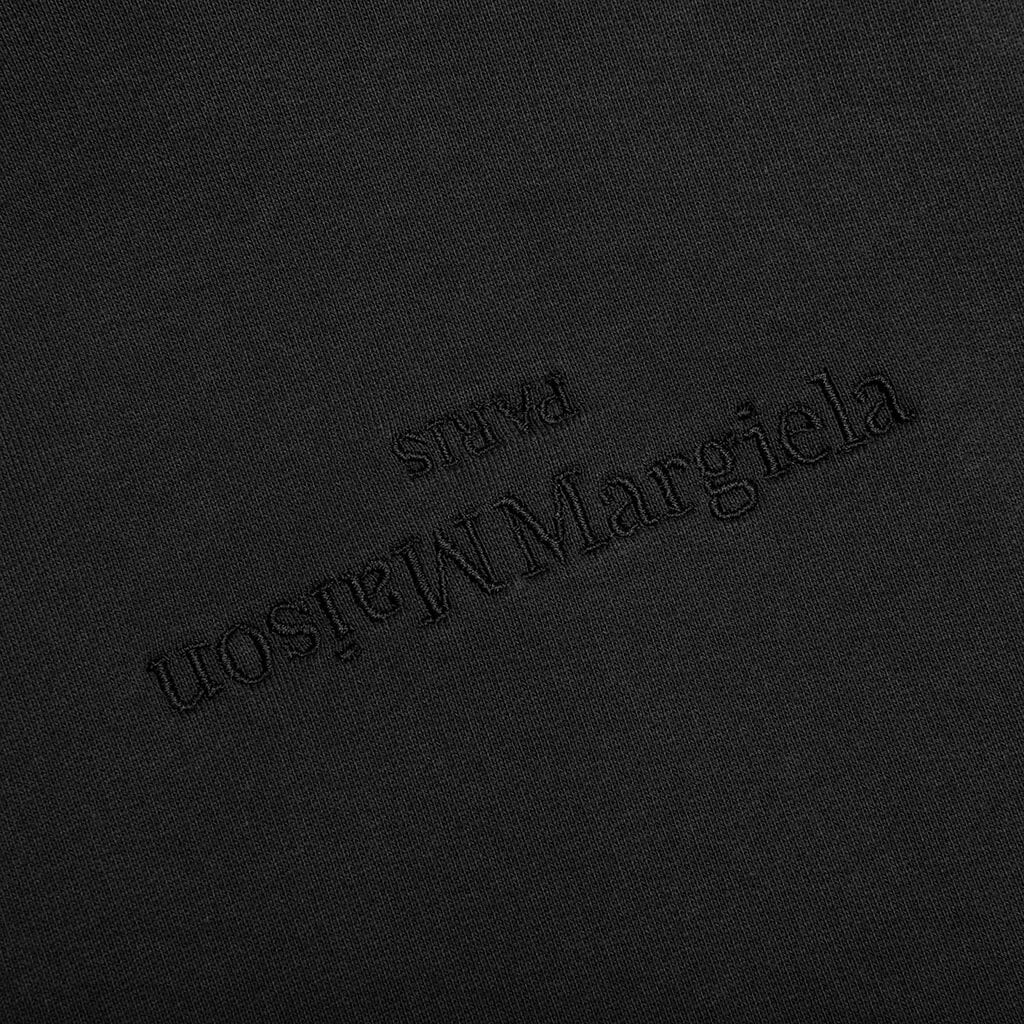 Tonal Upside Down Logo Hoodie - Washed Black/Tonal Embroidery – Feature