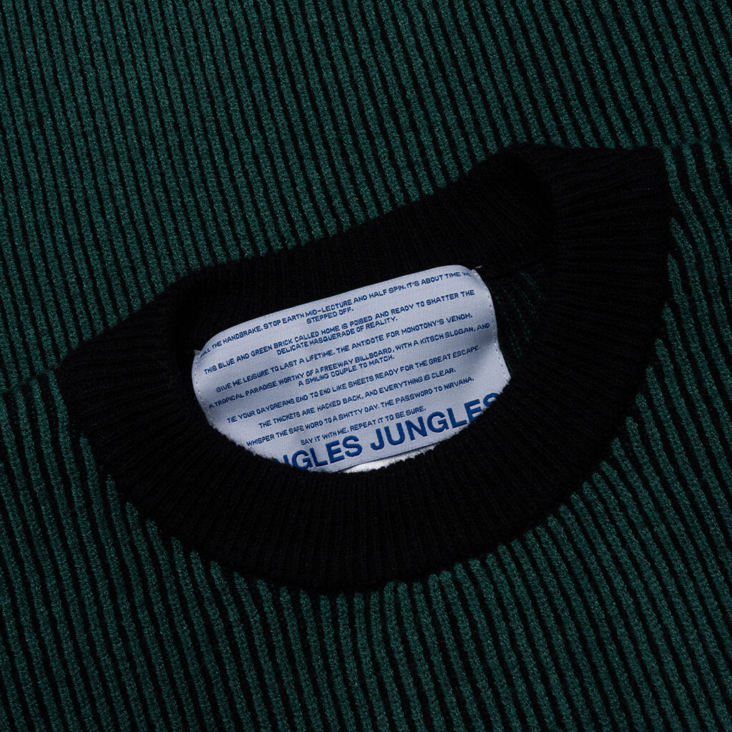 Two Tone Rib Knit - Green/Black – Feature