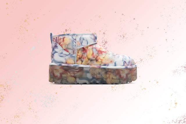 UGG x Collina Strada Classic Ultra Mini Platform - Light Blue Floral ...