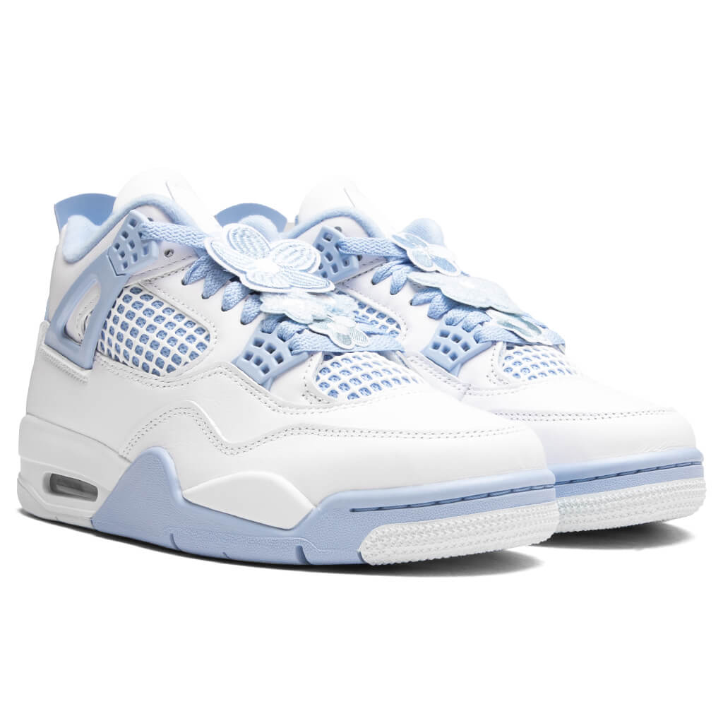 Women's Air Jordan 4 Retro 'Aluminum' - White/Aluminum/Blue Tint/Oil G ...