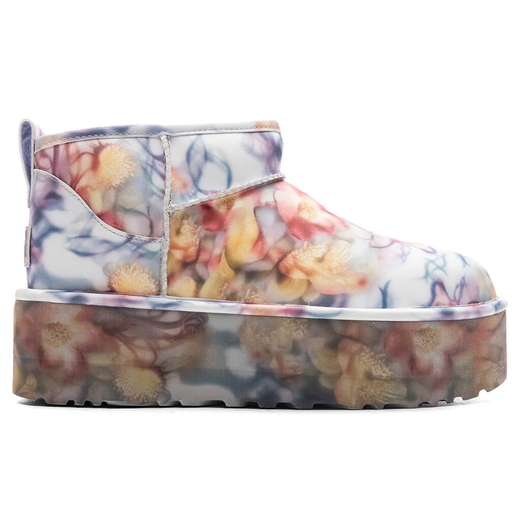 UGG x Collina Strada Classic Ultra Mini Platform - Light Blue Floral ...