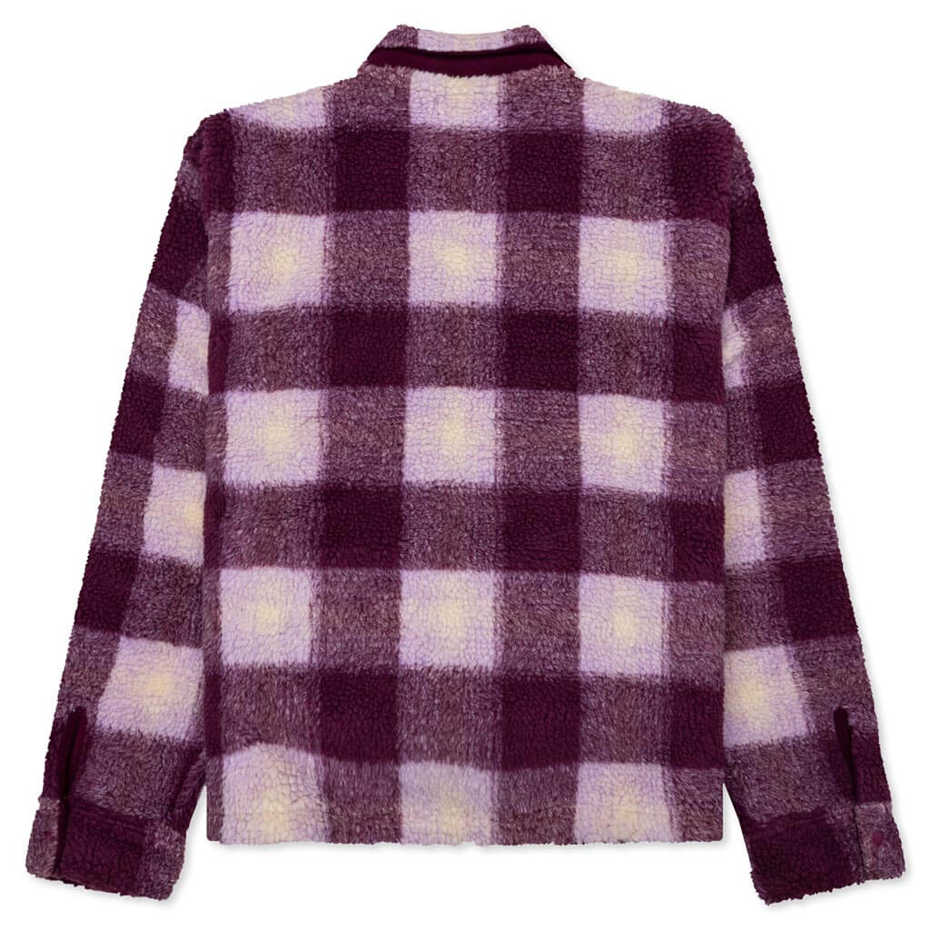 Zip Sherpa Shadow Plaid - Berry – Feature