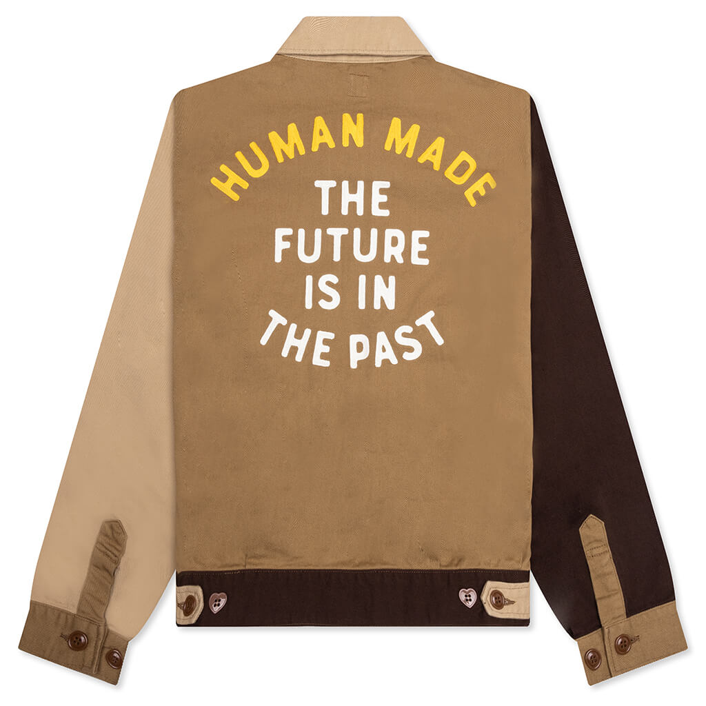 Zip-Up Work Jacket - Brown – Feature