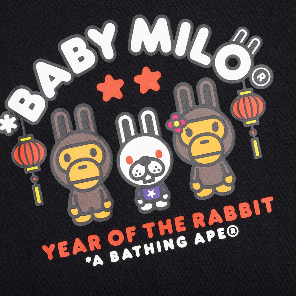 Year Of The Rabbit Baby Milo Tee - Black – Feature