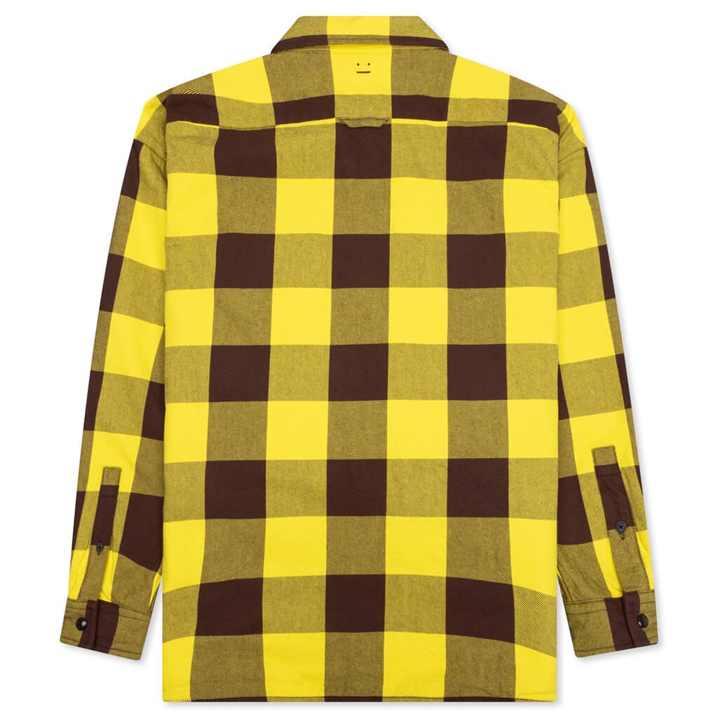 Check Padded Overshirt - Yellow/Brown – Feature
