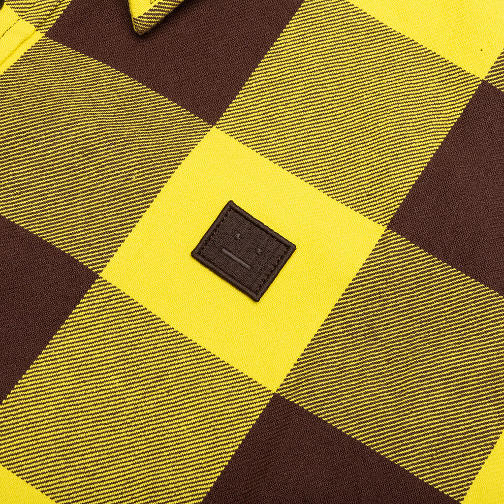 Check Padded Overshirt - Yellow/Brown – Feature