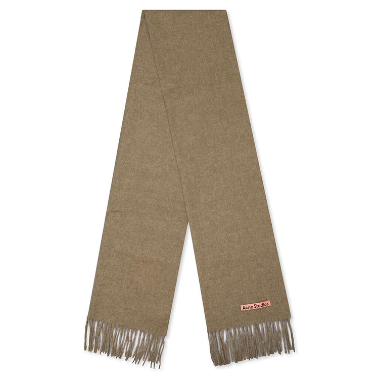 Narrow Wool Fringe Scarf - Caramel Brown – Feature