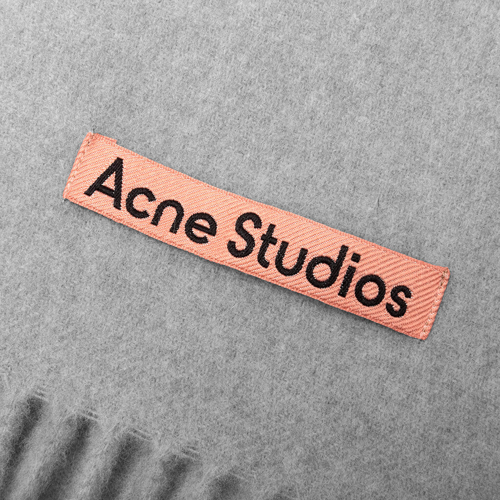 Narrow Wool Fringe Scarf - Light Grey Melange – Feature