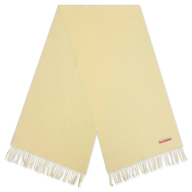 Narrow Wool Fringe Scarf - Vanilla Yellow – Feature