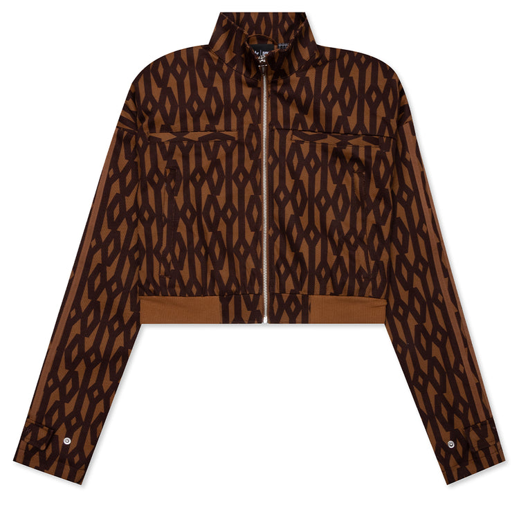 Adidas Originals x Ivy Park Crop Monogram Jacket - Wild Brown/Night Re ...