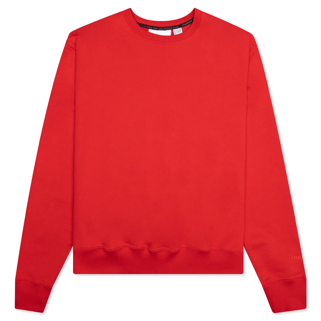 Adidas x Pharrell Williams Basics Crew - Vivid Red – Feature