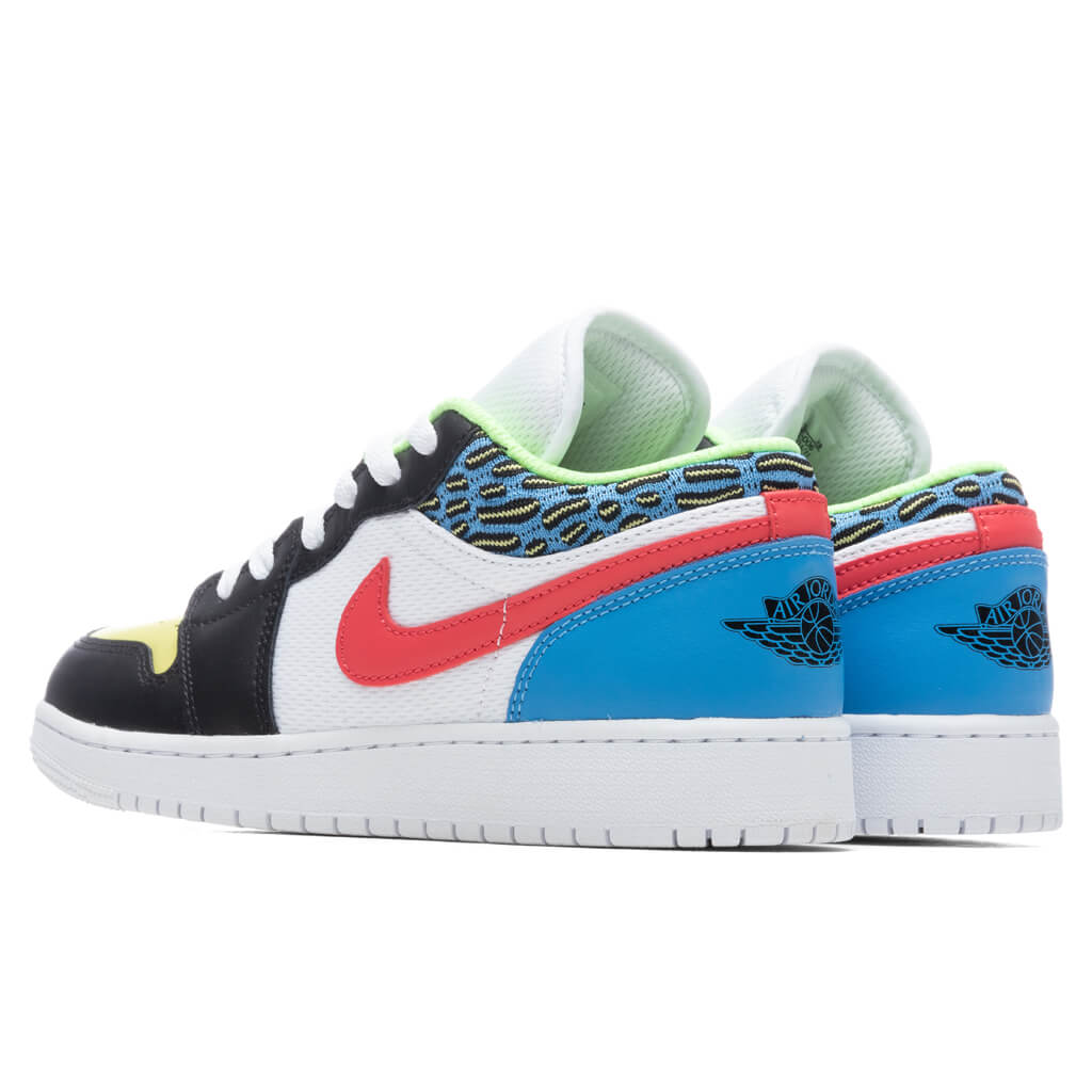 Air Jordan 1 Low CD (GS) - Black/Lt Fusion Red/White – Feature