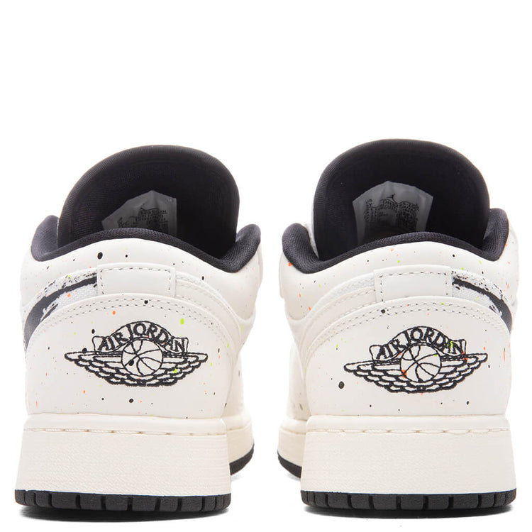 Air Jordan 1 Low SE (GS) 'Paint Splatter' - Sail/Black/Total Orange ...