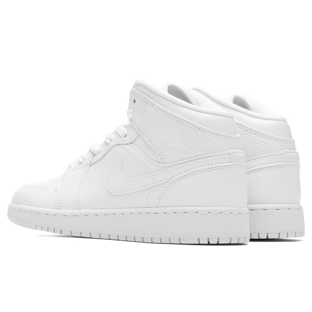 Air Jordan 1 Mid (GS) - White/White – Feature