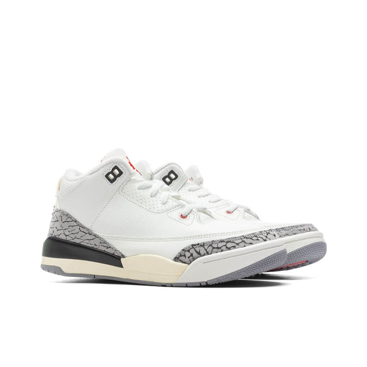 Air Jordan 3 Retro (PS) White Cement Reimagined - Summit White/Fire Re ...