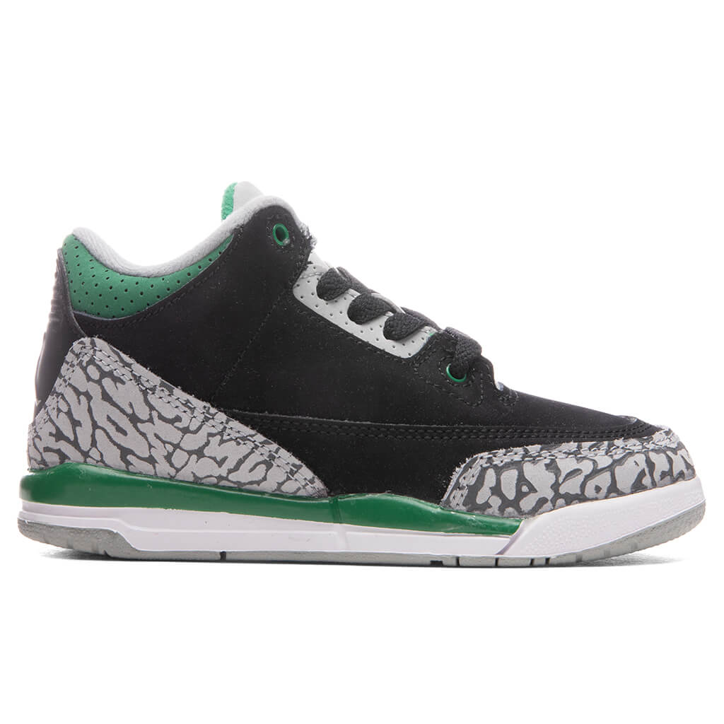 Air Jordan 3 Retro (PS) "Pine Green" - Black/Pine Green/Silver – Feature