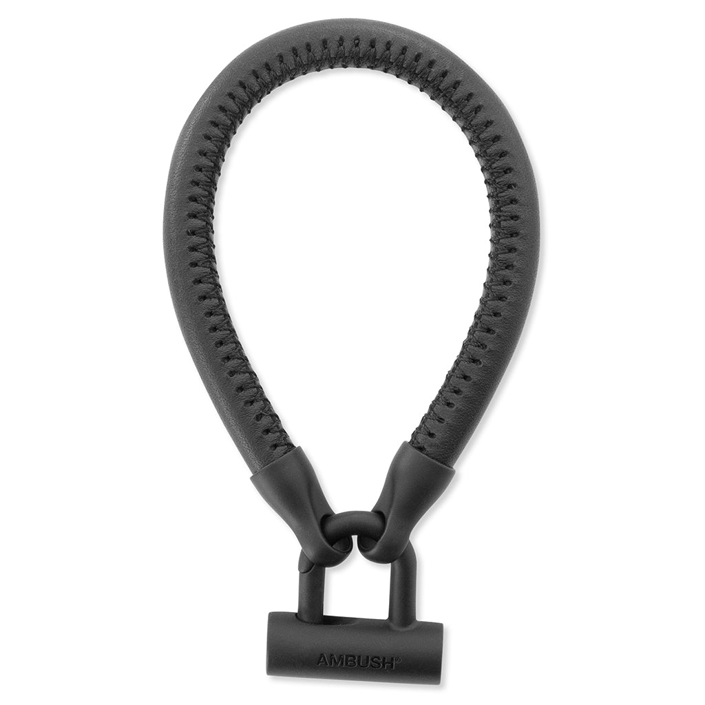 Bike Lock Leather Bracelet - Black/Black – Feature