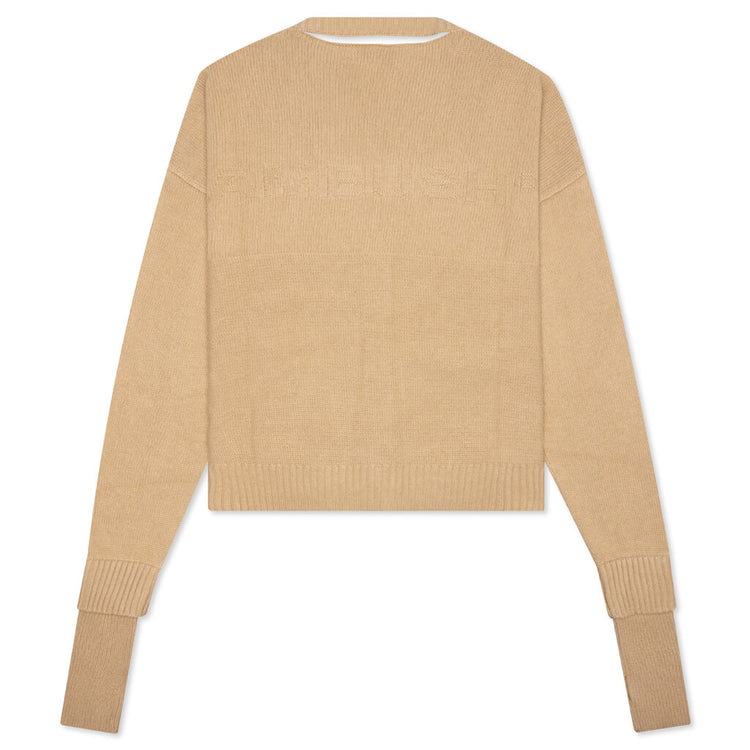 Oversized Logo Cardigan - Natural – Feature