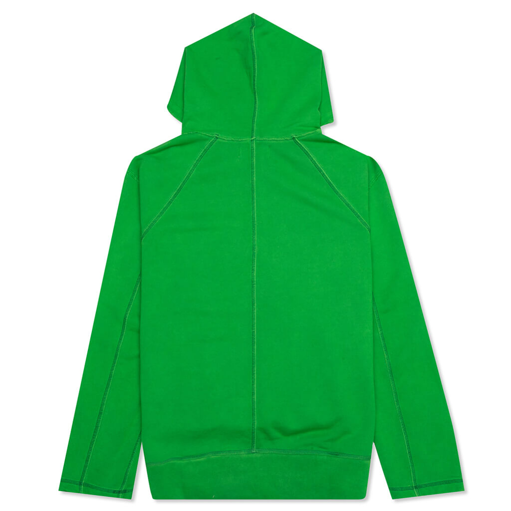 Raw Edge Hoodie - Green/Green – Feature