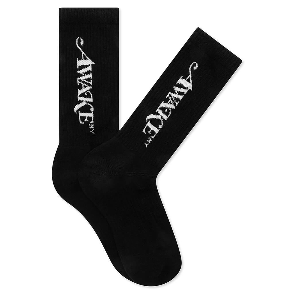 Awake Classic Logo Socks - Black – Feature
