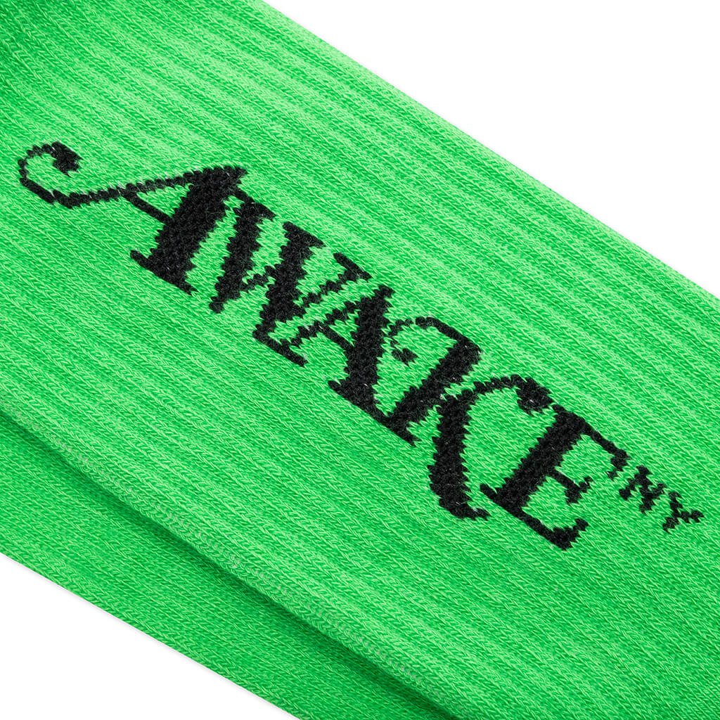 Awake Classic Logo Socks - Neon Green – Feature