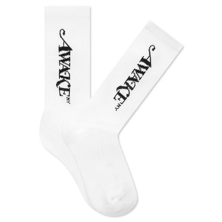 Awake Classic Logo Socks - White – Feature