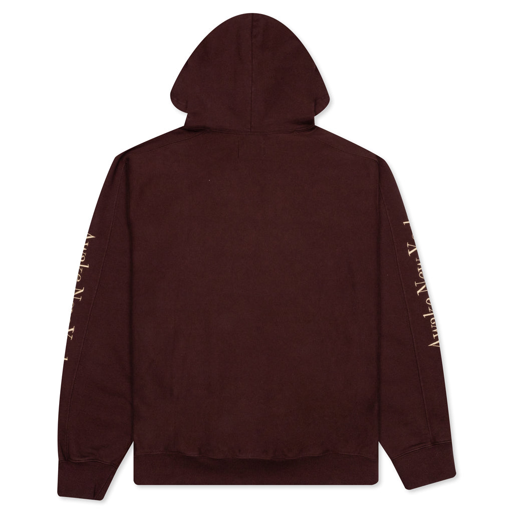 Awake Classic Outline Logo Paneled Embroidered Hoodie - Brown – Feature