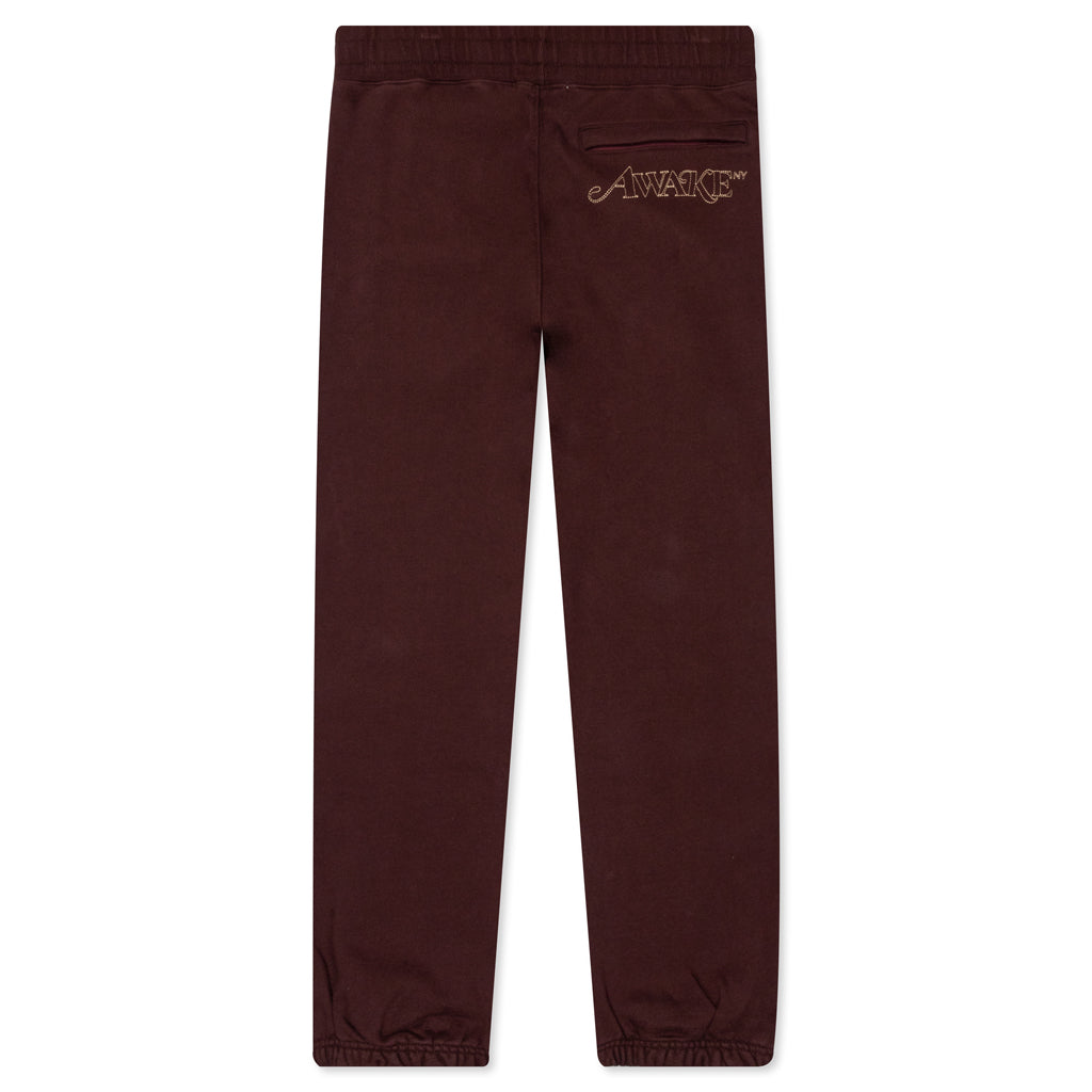Awake Classic Outline Logo Paneled Embroidered Sweatpants - Brown – Feature