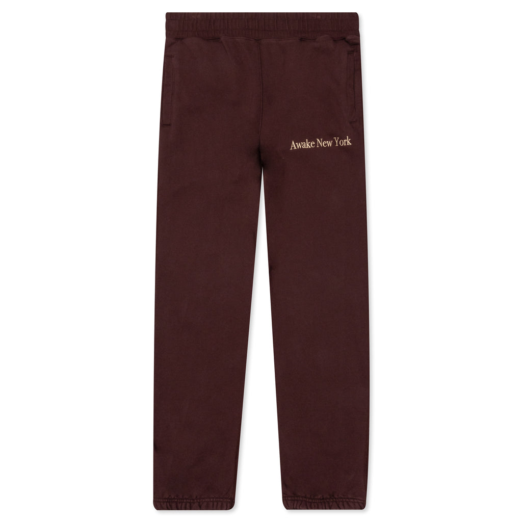 Awake Classic Outline Logo Paneled Embroidered Sweatpants - Brown – Feature