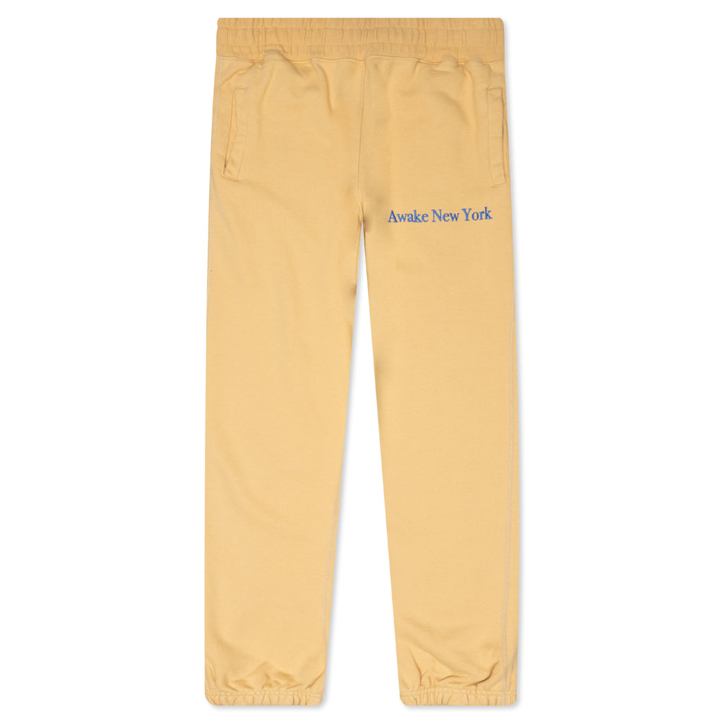 Awake Classic Outline Logo Paneled Embroidered Sweatpants - Mustard ...