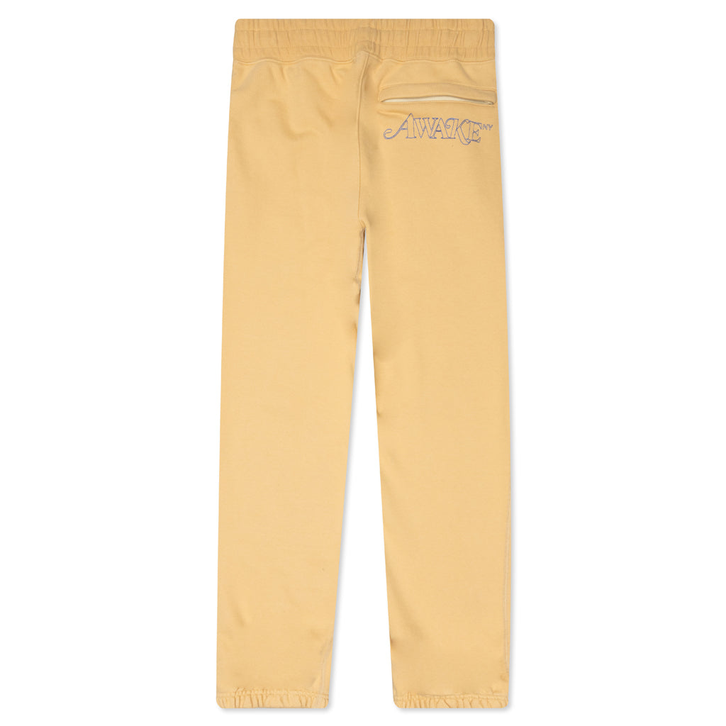 Awake Classic Outline Logo Paneled Embroidered Sweatpants - Mustard ...