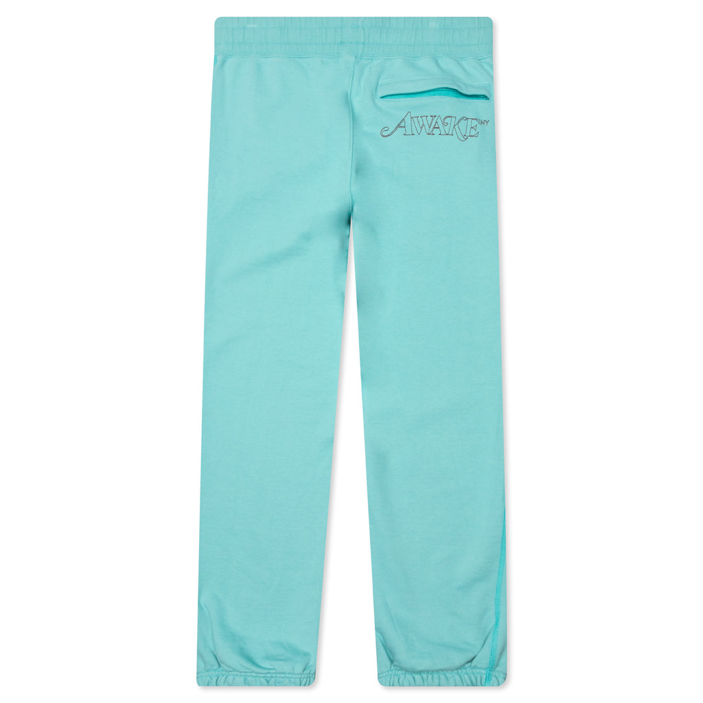 Awake Classic Outline Logo Paneled Embroidered Sweatpants - Teal – Feature