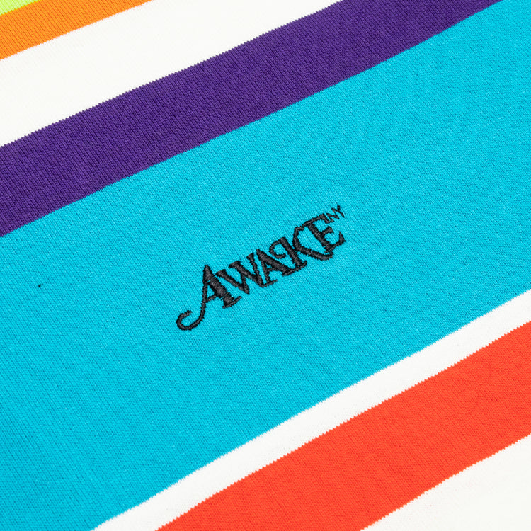 Awake Embroidered Logo L/S Striped Tee - Lime Green – Feature