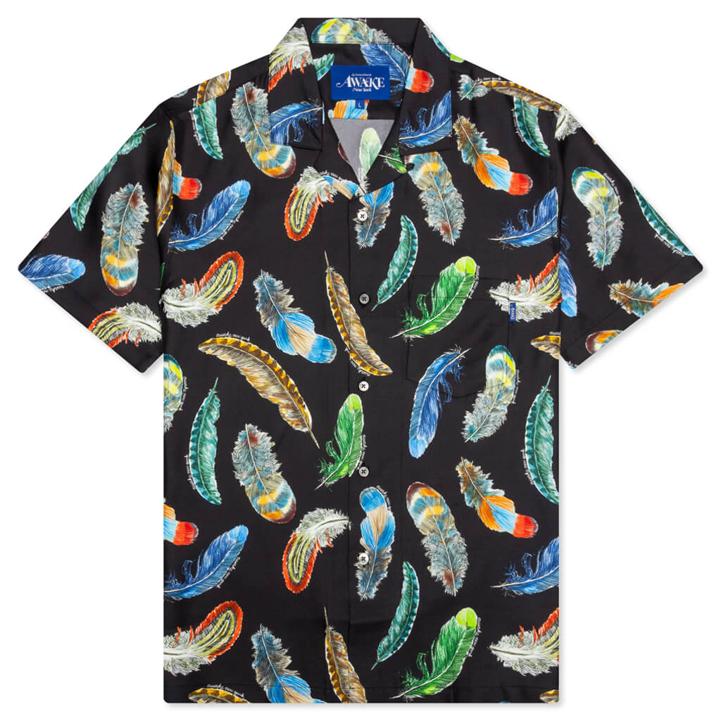 Awake Feathers Silk Shirt - Black – Feature