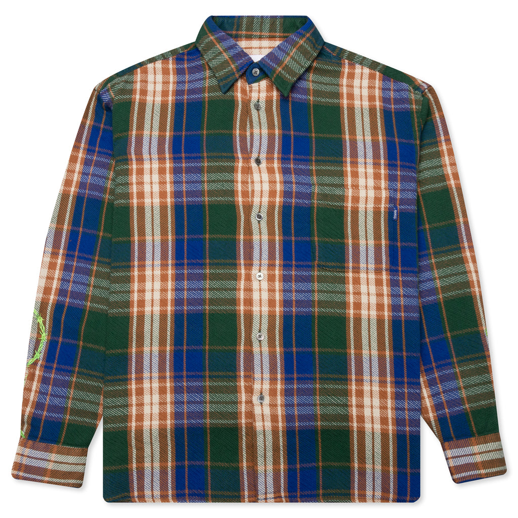 Awake Heavyweight Barbed Wire Back Flannel - Green – Feature