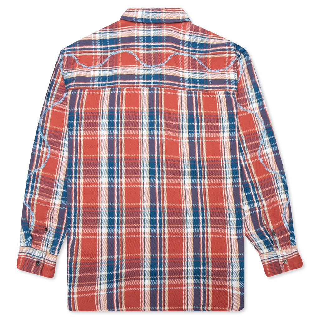 Awake Heavyweight Barbed Wire Back Flannel - Rose – Feature