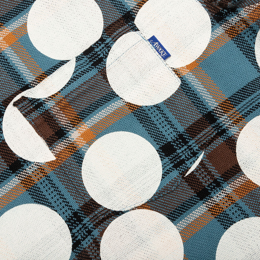 Awake Polka Dot Flannel Shirt - Dusty Blue – Feature