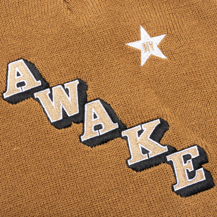 Awake Stacked Logo Beanie - Khaki – Feature