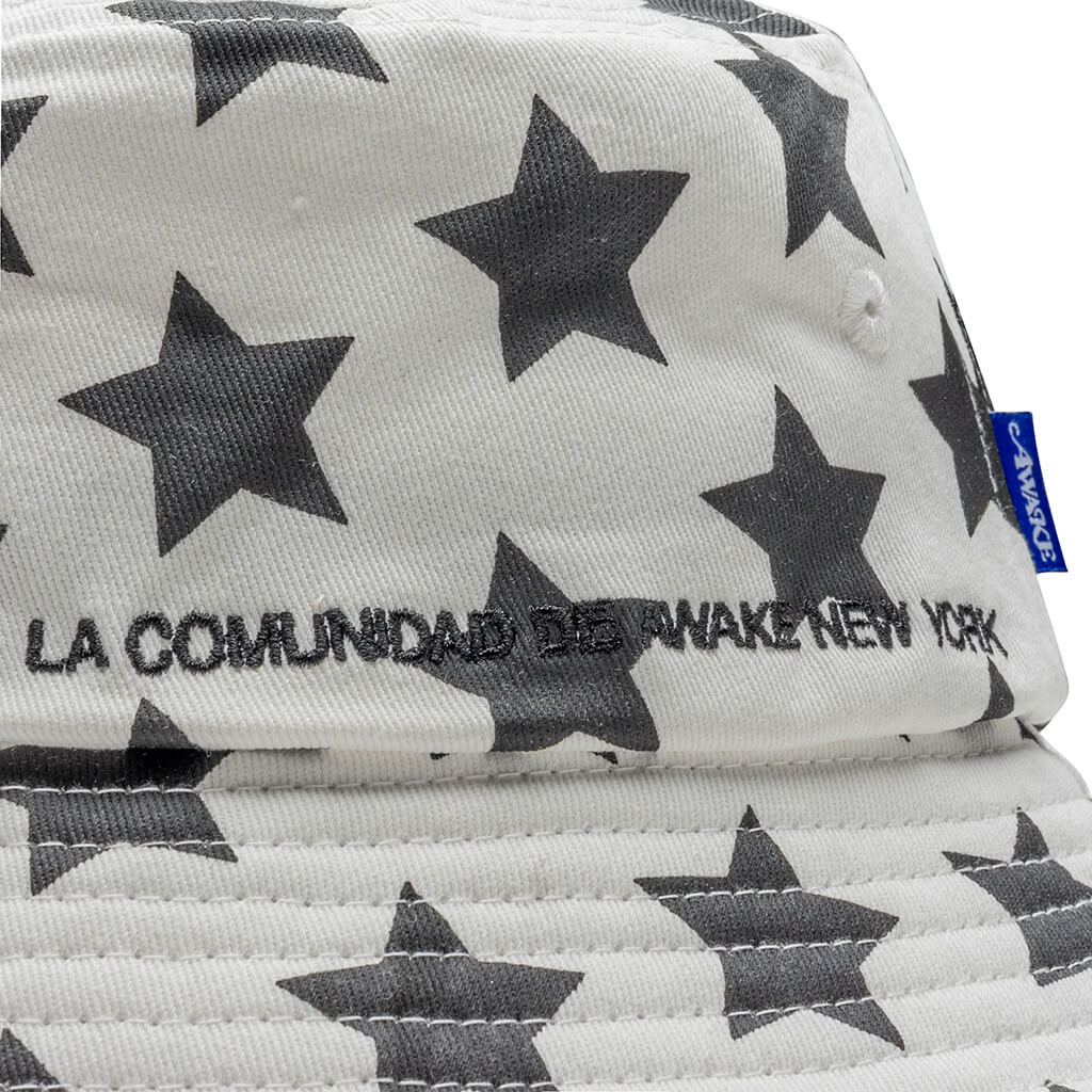 Awake Star Printed Bucket Hat - Ivory/Black – Feature