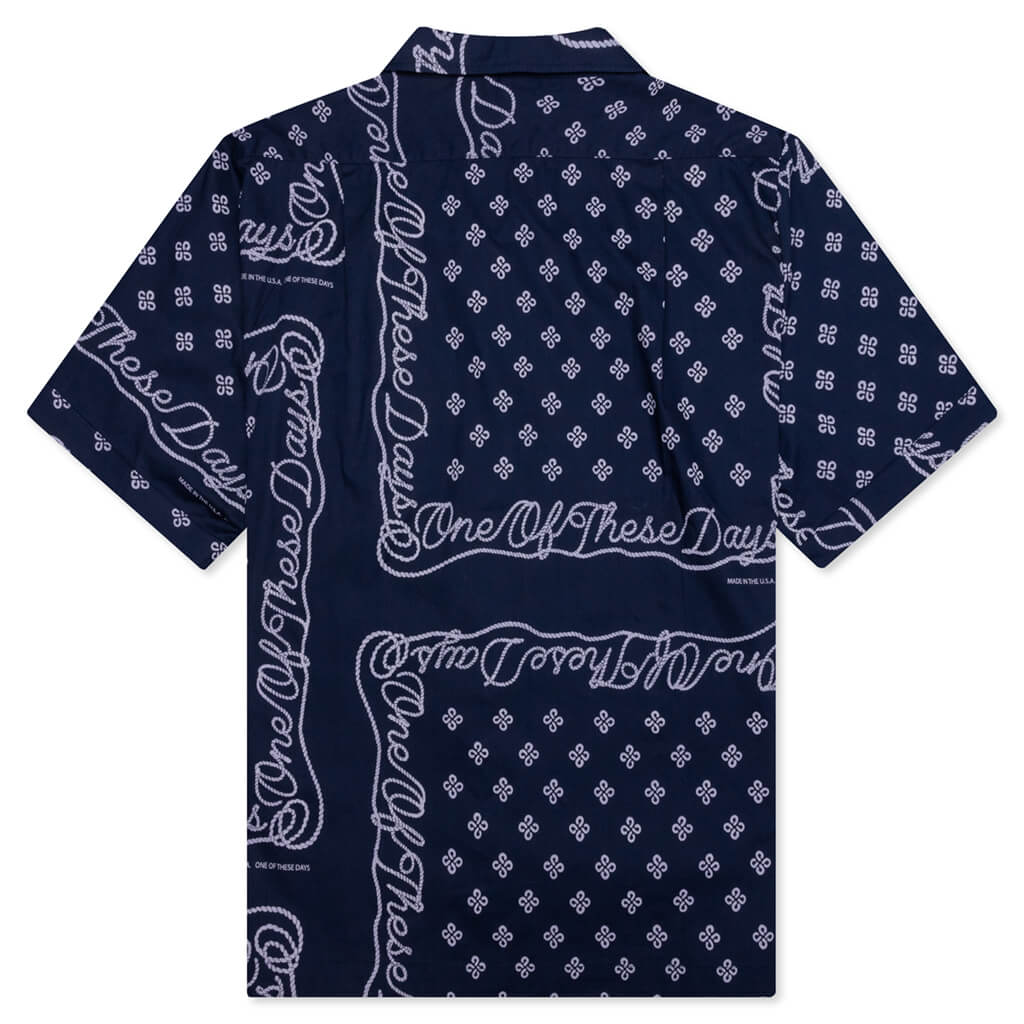 Bandana Button Up Shirt - Navy – Feature