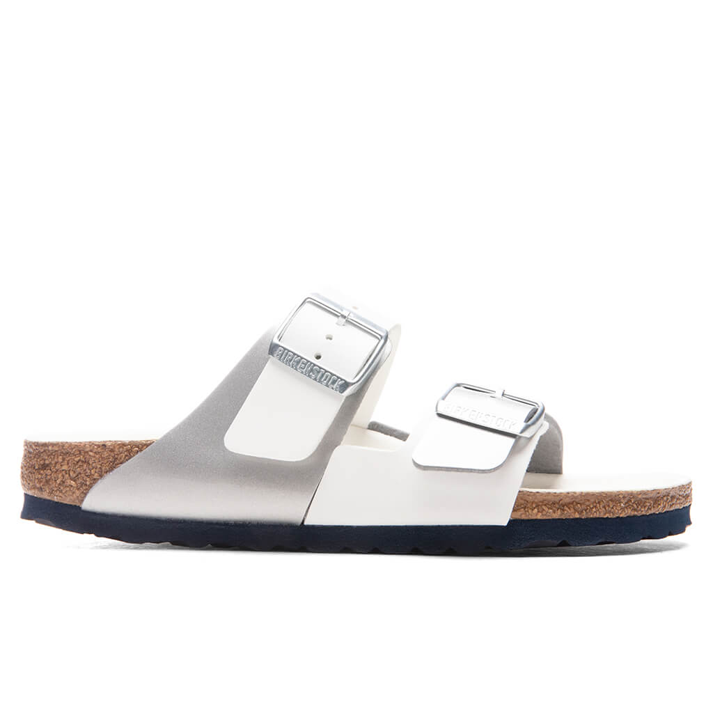Women's Narrow Arizona Split Birko-Flor - White/Silver – Feature